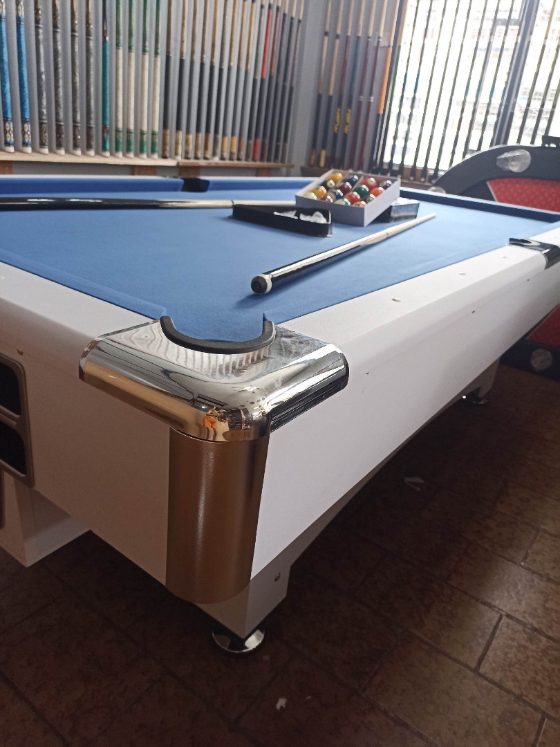 4x8 ft White MDF Junior Billiard Table with Accessories, Sports ...