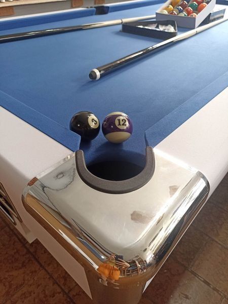 4x8 ft White MDF Junior Billiard Table with Accessories, Sports ...