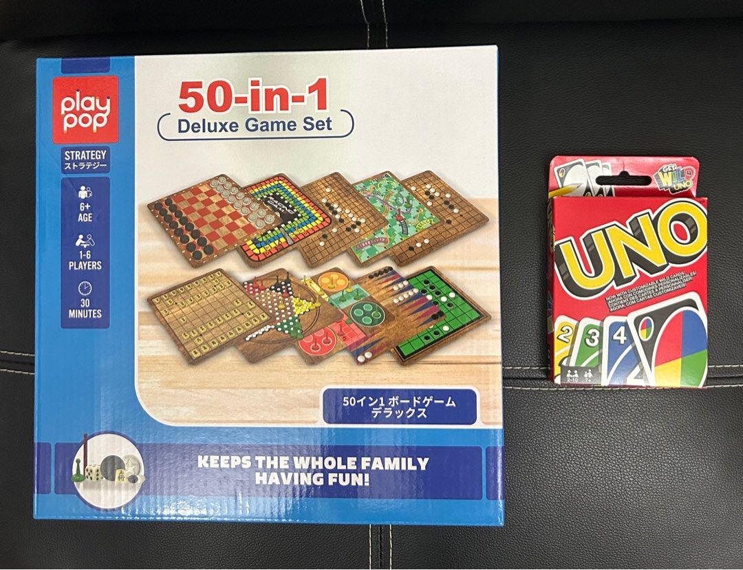 UNO & 50-in-1 Deluxe game set Fun Family Board Games, Hobbies & Toys ...