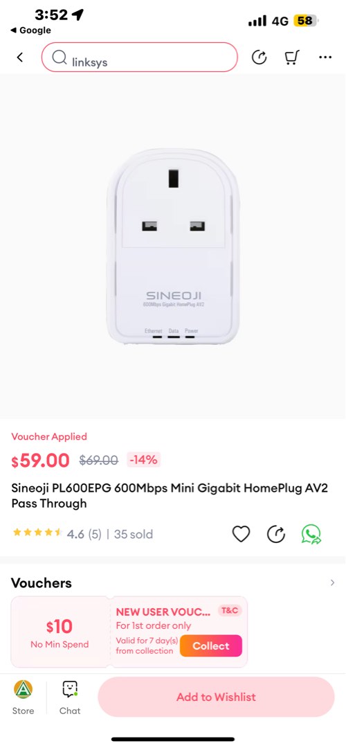 600Mbps Gigabit HomePlug AV2 with Pass Through, TV & Home Appliances ...