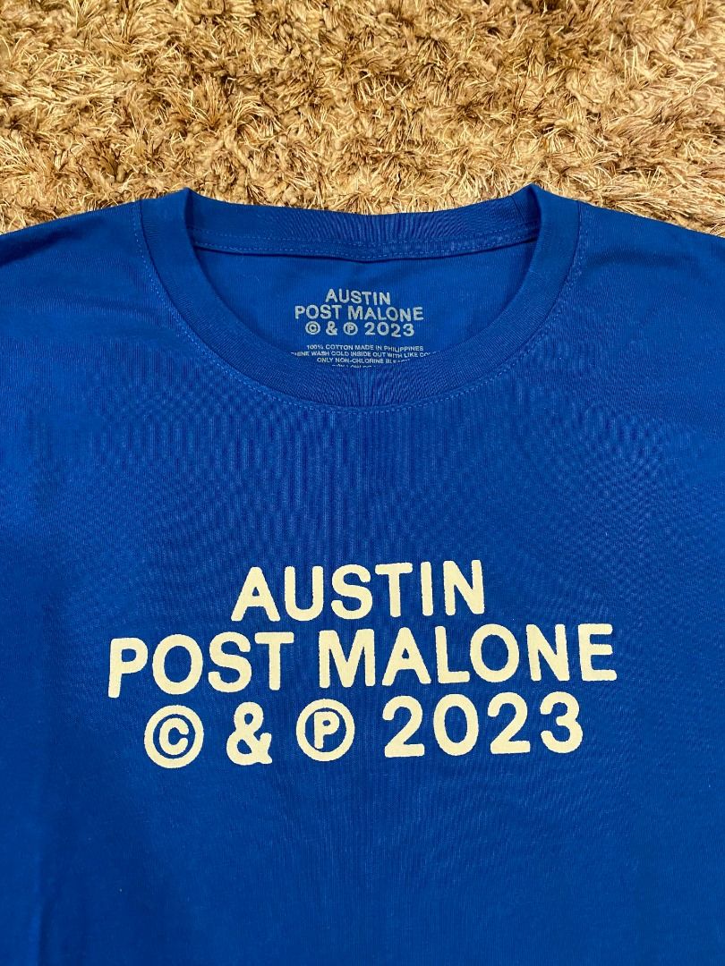 全新 Post Malone 2023.9.20台北演唱會官方限量周邊 最帥的大圖藍色L號, 他的時尚, 上衣與西裝, T恤、Polo衫在旋轉拍賣