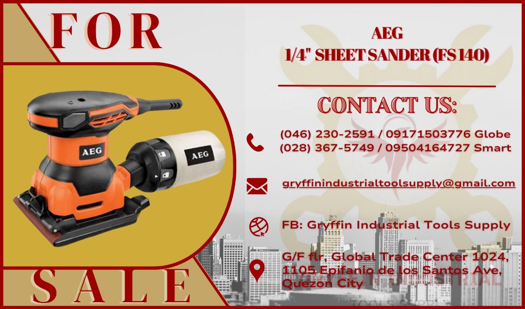 AEG 1/4" SHEET SANDER (FS 140), Commercial & Industrial, Industrial ...