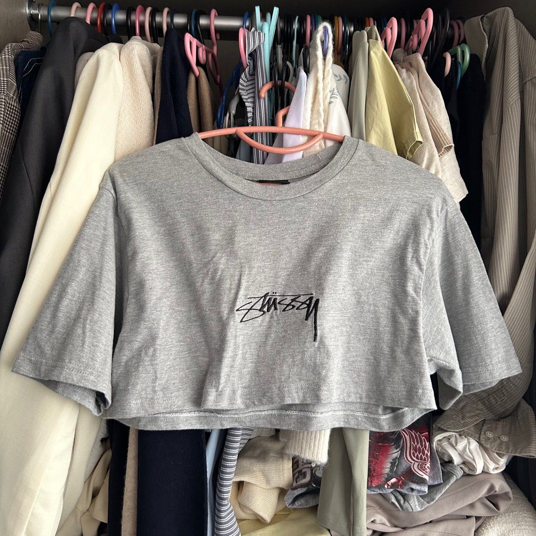 Authentic Stussy Cropped Top, Women's Fashion, Tops, Shirts on Carousell