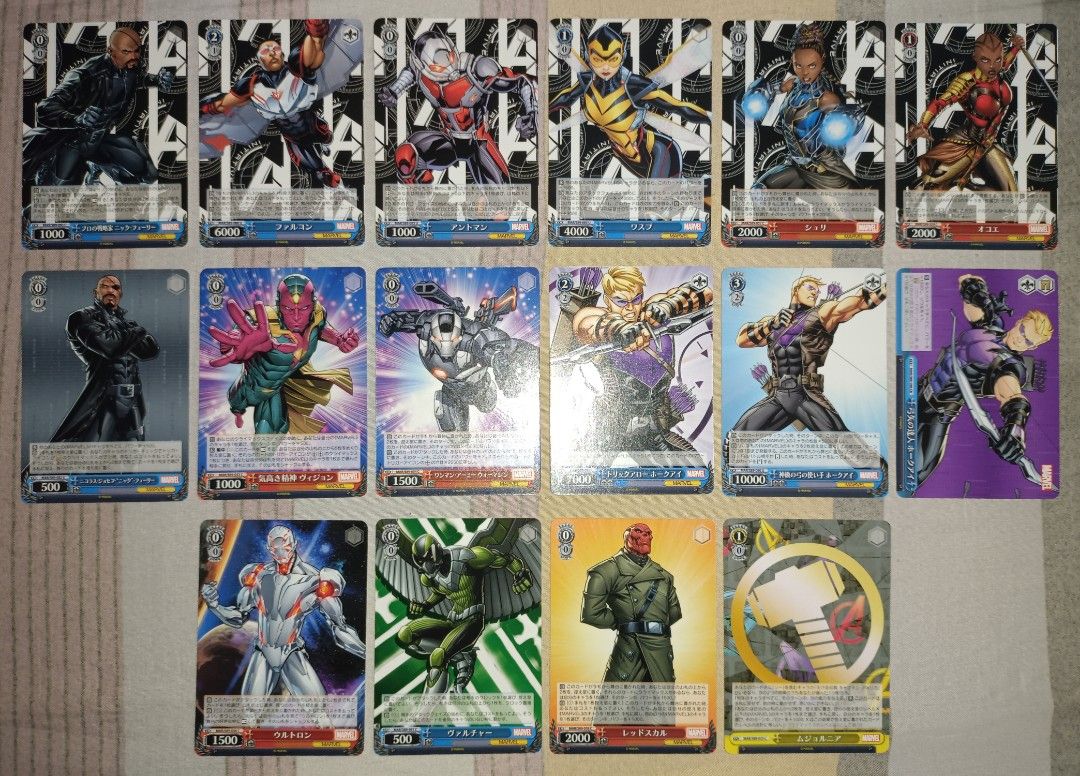 Avengers/Villains Weiss Schwarz Marvel Card Set!!!, Hobbies & Toys ...