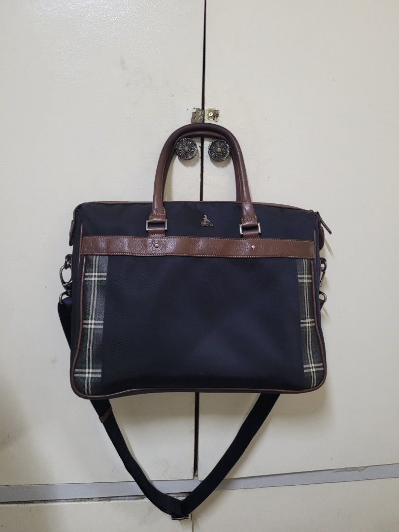 BEANPOLE LEATHER AND NYLON BRIEFCASE, BUSINESS CASE, PORTFOLIO/DOCUMENT ...