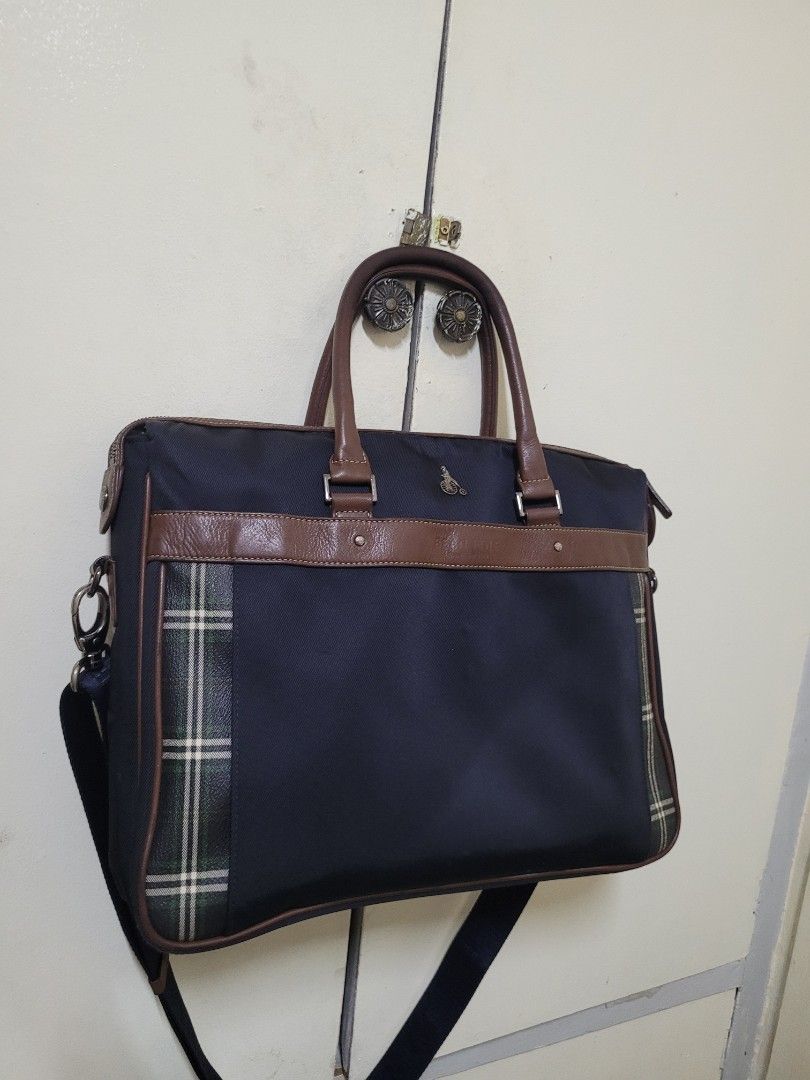 BEANPOLE LEATHER AND NYLON BRIEFCASE, BUSINESS CASE, PORTFOLIO/DOCUMENT ...