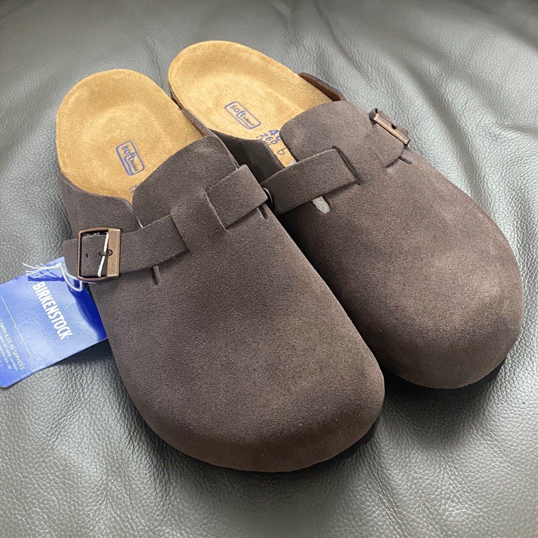 Birkenstock Boston Clogs Soft footbed (Mocha Brown Suede), Women's ...