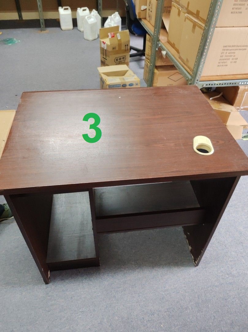 Brown computer table (6 units), Furniture & Home Living, Furniture ...