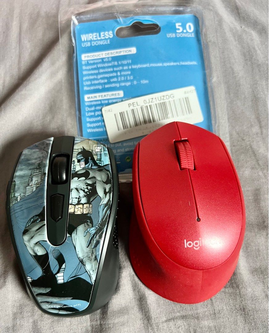 Bundle Sale Original DC Batman Ekonic wireless mouse & Logitech M331 ...