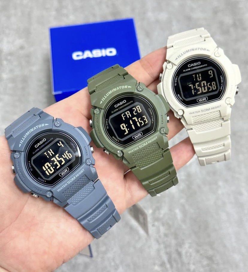 Casio Illuminator W-219HC-2B Digital Quartz W219HC-2B Denim Blue W219 ...
