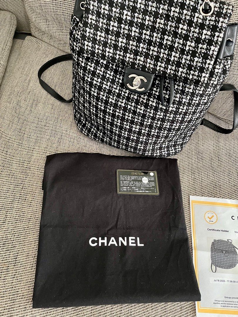 Chanel Urban Spirit Tweed Backpack, Women's Fashion, Bags & Wallets ...