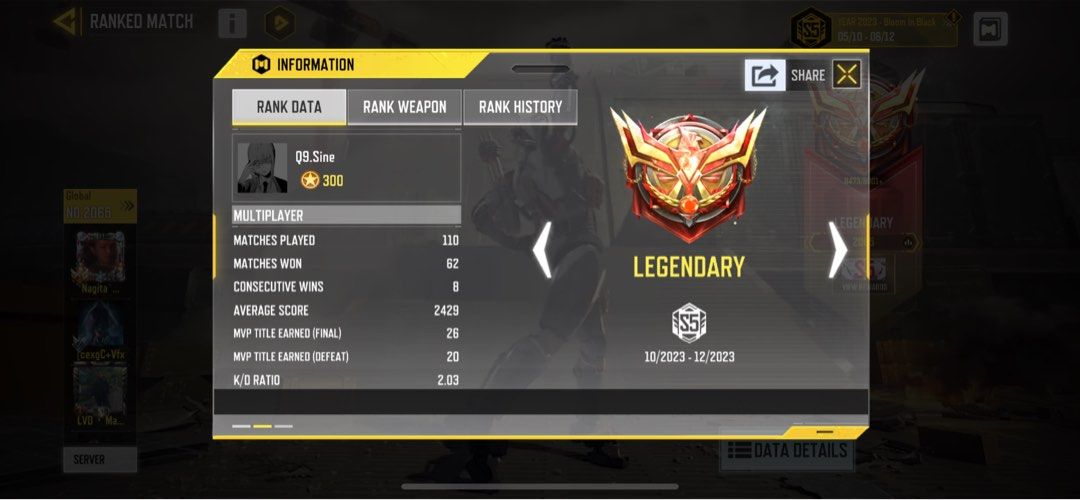 Codm Account 13 legend 3 mythic(2 Max), Video Gaming, Gaming ...