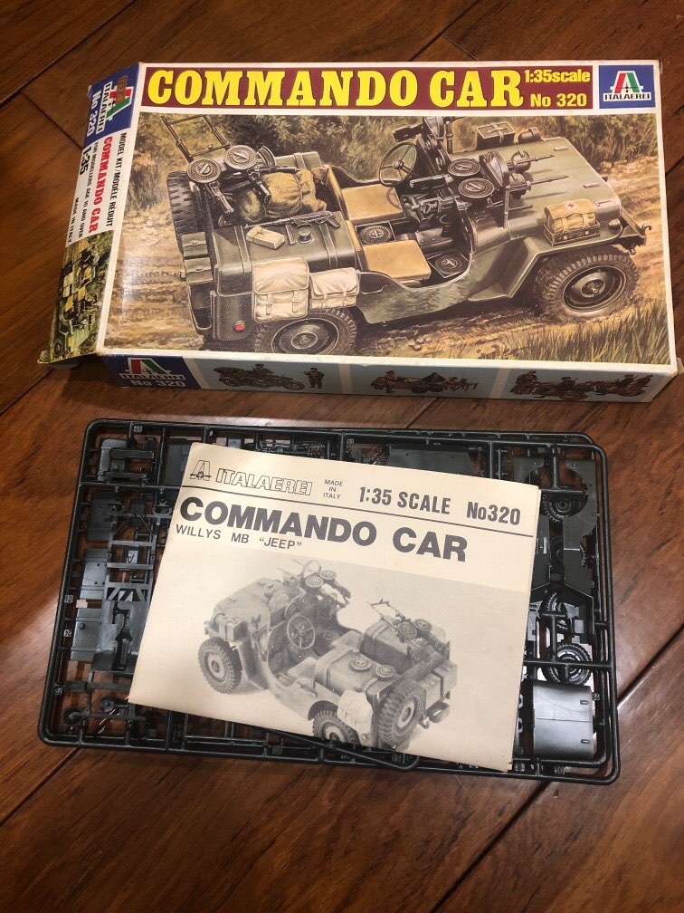COMMANDO CAR NO320 吉普車中古組裝模型, 書籍、休閒與玩具, 文具、藝術、手工藝, 手工藝商品在旋轉拍賣
