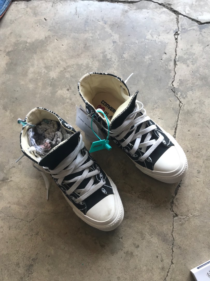 Converse x cdg play, Women's Fashion, Footwear, Sneakers on Carousell