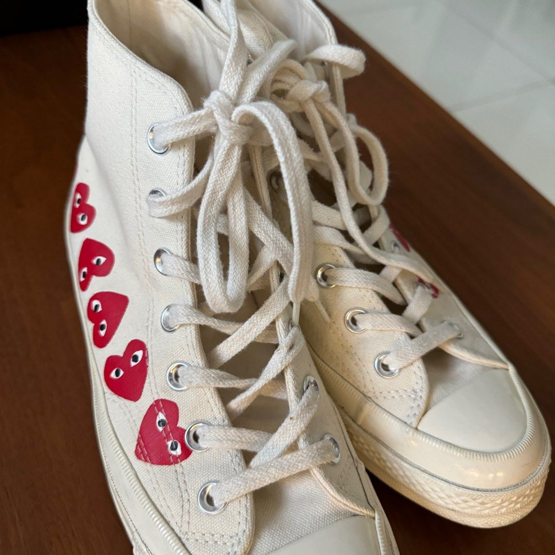 CONVERSE x Play CDG High-Cut Sneakers, Women's Fashion, Footwear ...