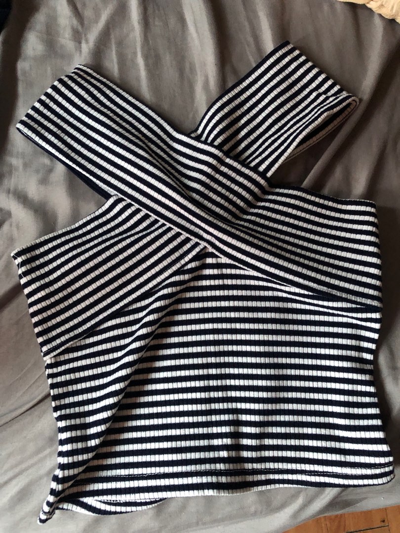 Cross Cropped Top, Women's Fashion, Tops, Blouses on Carousell