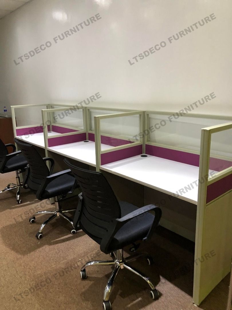 CUBICLE WORKSTATION FABRIC WITH GLASS OFFICE PARTITION, Furniture ...