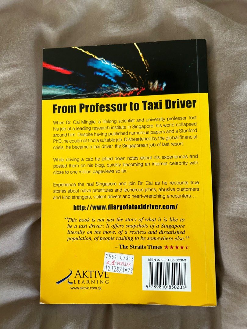 Dairy of a taxi driver book, Hobbies & Toys, Books & Magazines, Fiction ...