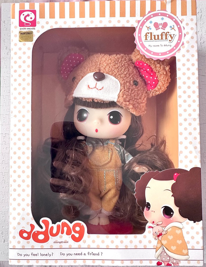 ddung 冬己娃娃 迷糊娃娃 人偶 換裝娃娃 換衫公仔 娃娃 人形娃娃 fulffy 熊仔 熊熊 Bear 小熊款, 興趣及遊戲, 玩具 & 遊戲類 - Carousell