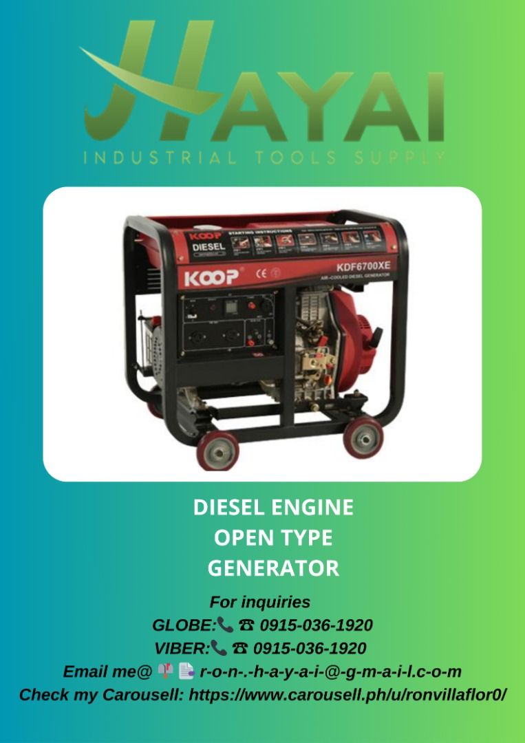 Diesel engine open type generator, Commercial & Industrial ...