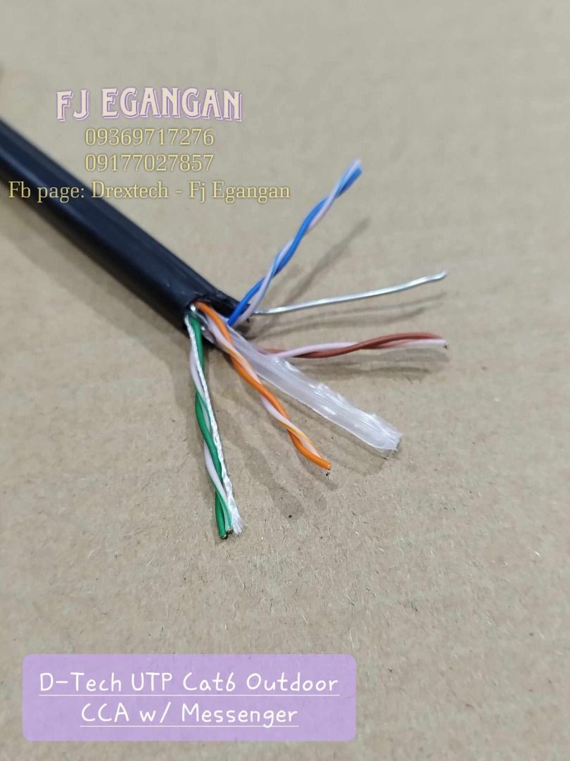 D-Tech Outdoor UTP Cat6 with Messenger 305m, Computers & Tech, Parts & Accessories, Cables ...