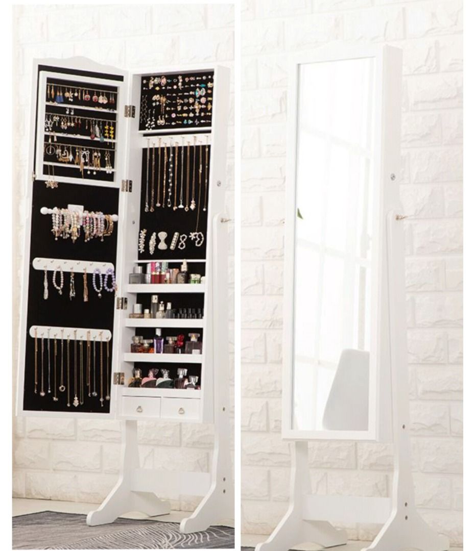 Dual Dressing mirror cabinet light Full length body mirror with storage ...