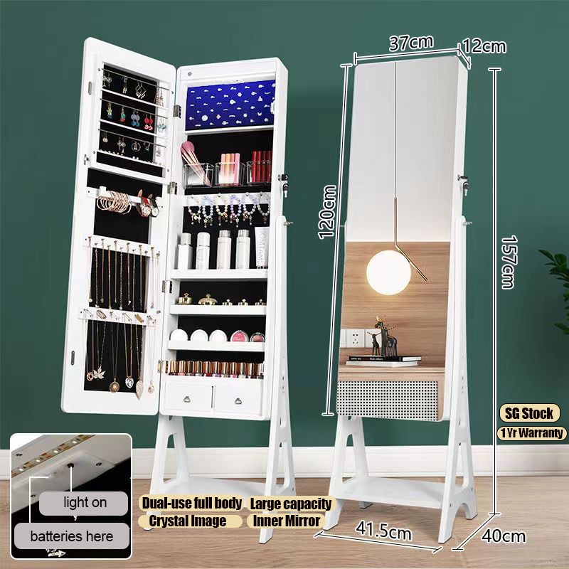 Dual Dressing mirror cabinet light Full length body mirror with storage ...