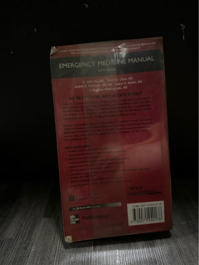 Emergency Medicine Manual (Sixth Edition), Hobbies & Toys, Books ...