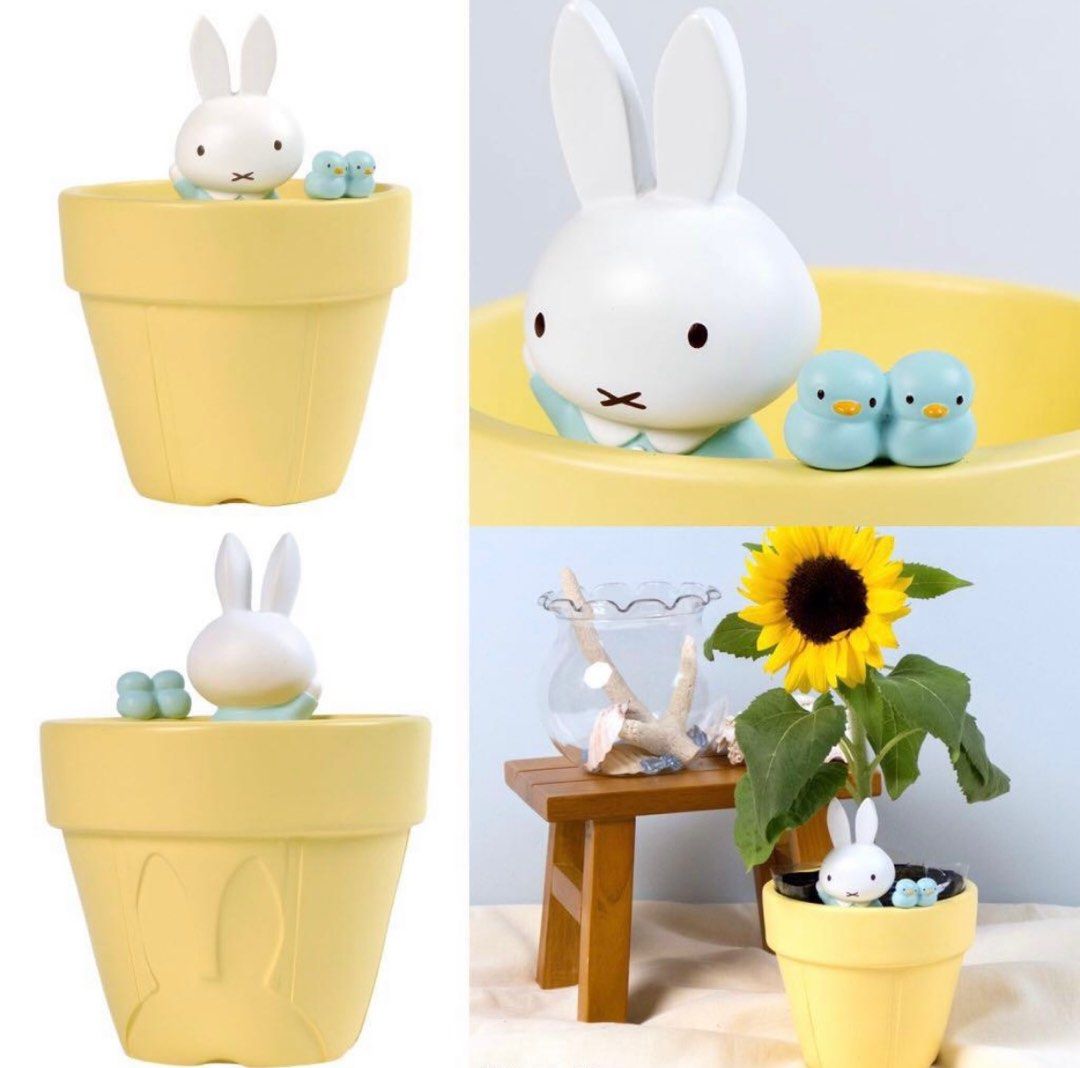 [現貨已絕版]Flower Miffy 陶瓷花瓶 花盆 花樽, 傢俬＆家居, 家居裝飾, 花瓶園藝 - Carousell