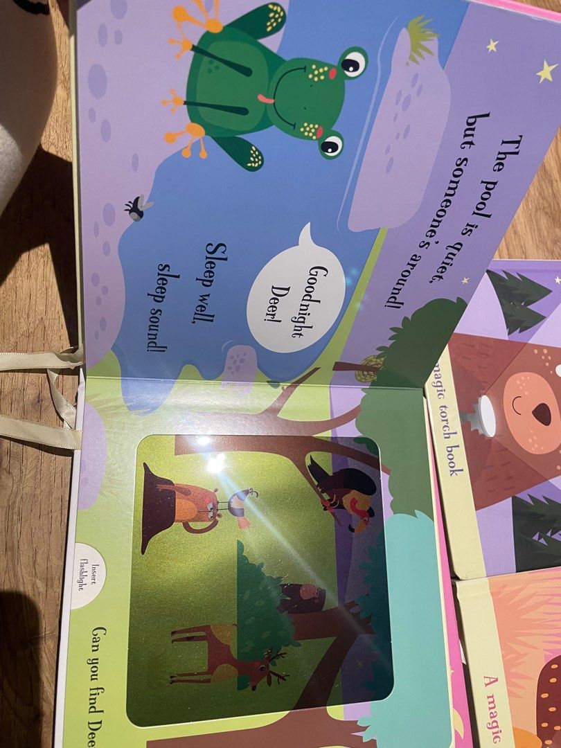 Good night Bear, Lion, Frog, Dog, Cat Magic Flashlight books, Hobbies ...