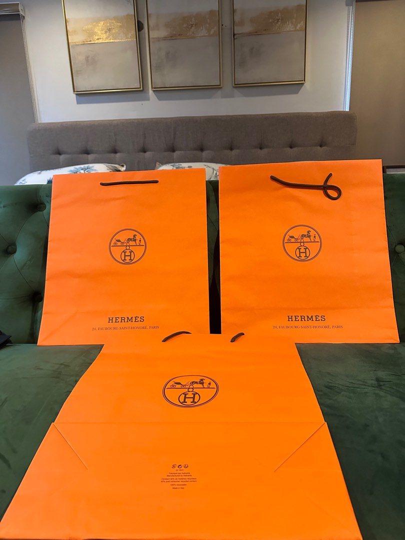Hermes paper bag authentic, Luxury, Accessories on Carousell