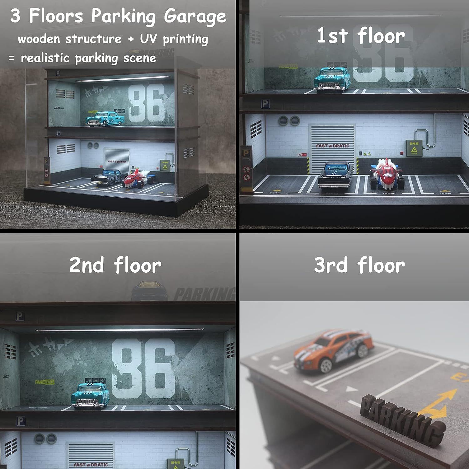 Hot Wheels Display Case - 1/64 Scale Die-cast Model Car Display Case ...