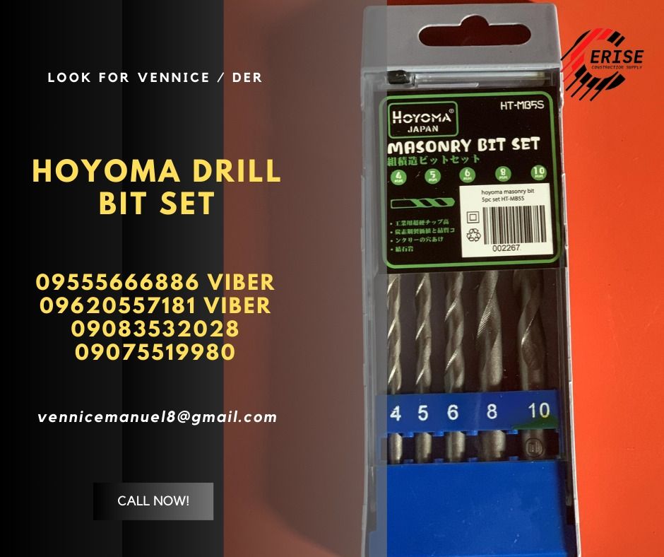 Hoyoma drill bit set, Commercial & Industrial, Construction Tools ...