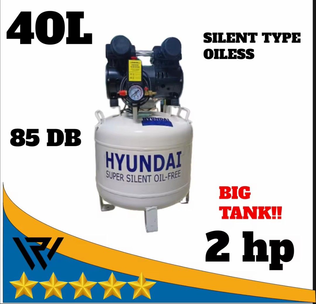Hyundai air compressor 2hp oiless, Commercial & Industrial, Industrial ...