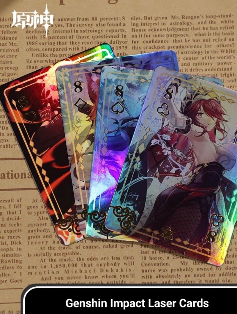 (IN) Genshin Impact Premium Laser Poker Cards, Hobbies & Toys ...