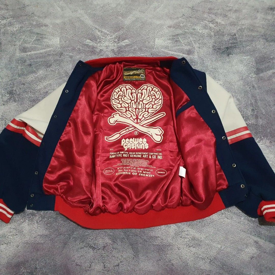 JACKET VARSITY RAW TYPE RIOT X PEE WEE GASKINS ORIGINAL LIMITED EDITION ...