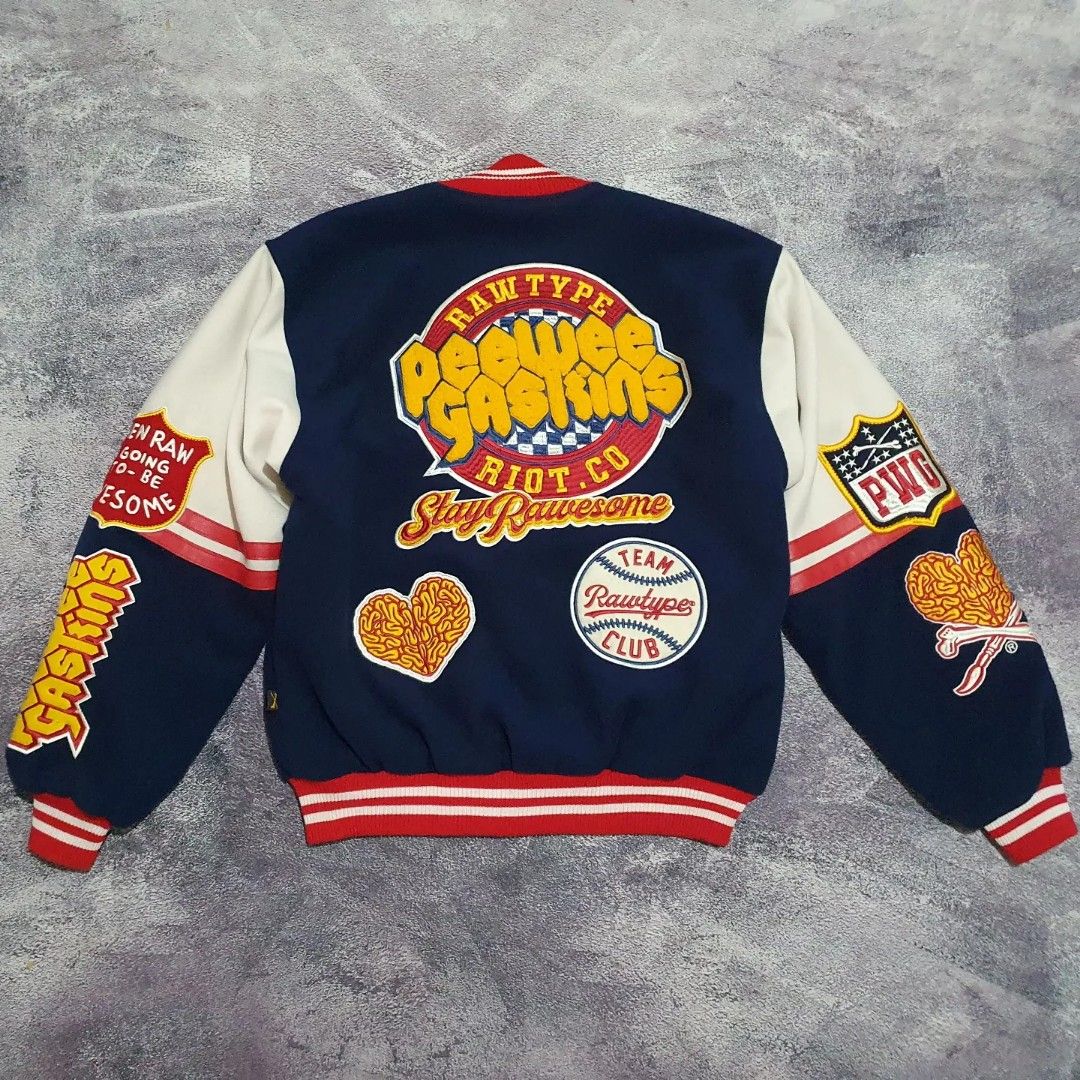 JACKET VARSITY RAW TYPE RIOT X PEE WEE GASKINS ORIGINAL LIMITED EDITION ...