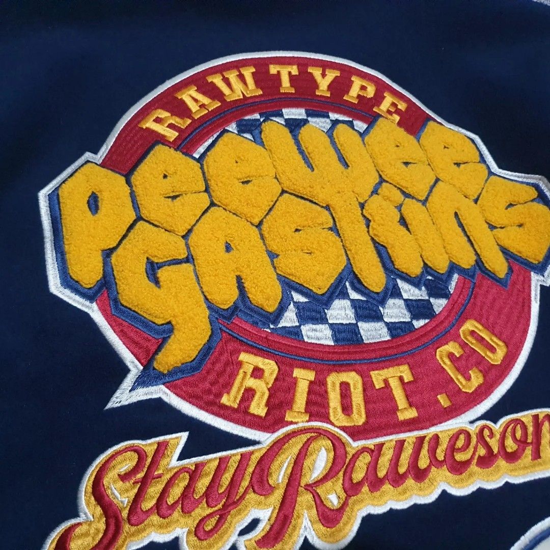 JACKET VARSITY RAW TYPE RIOT X PEE WEE GASKINS ORIGINAL LIMITED EDITION ...