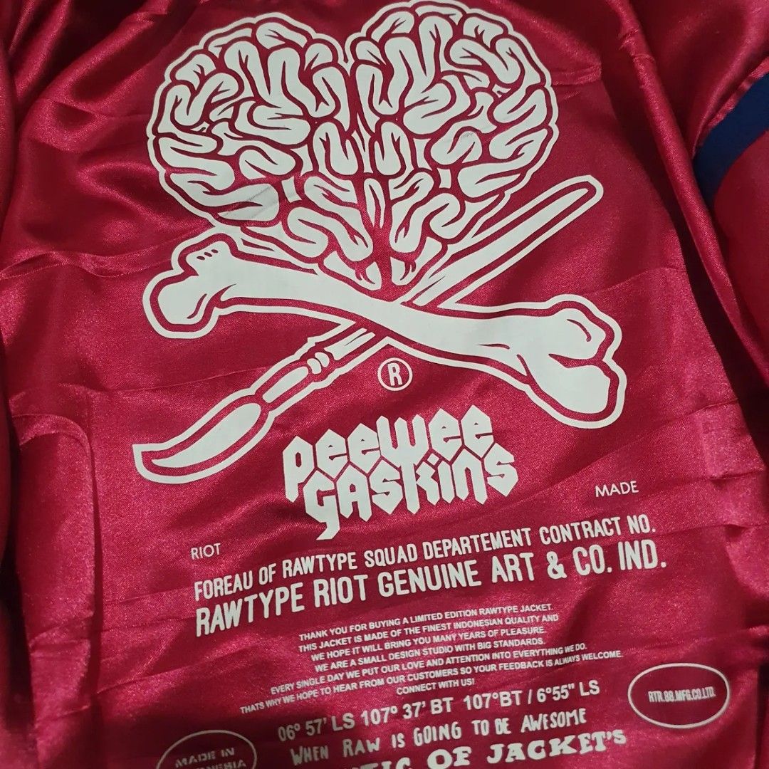 JACKET VARSITY RAW TYPE RIOT X PEE WEE GASKINS ORIGINAL LIMITED EDITION ...