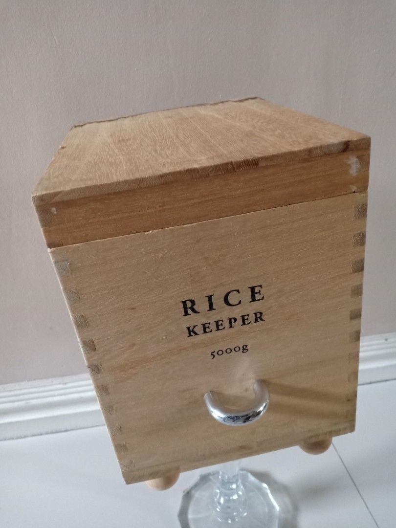 Japanese Wooden Rice Bin Keeper, Furniture & Home Living, Kitchenware ...