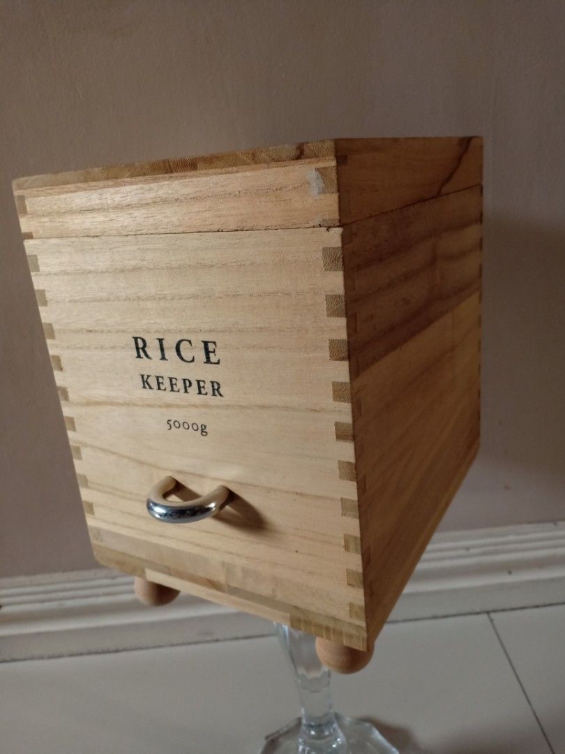 Japanese Wooden Rice Bin Keeper, Furniture & Home Living, Kitchenware ...