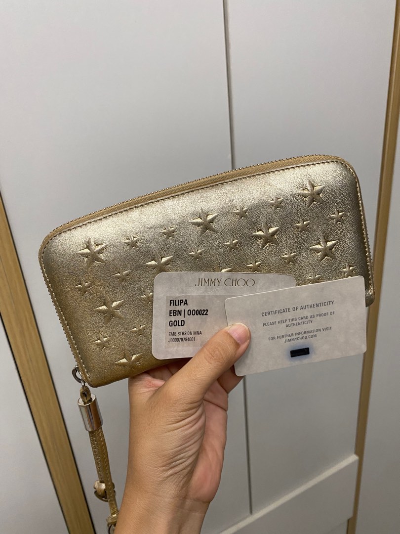 Jimmy Choo Filipa Star Studded Long Wallet (Authentic), Luxury, Bags ...