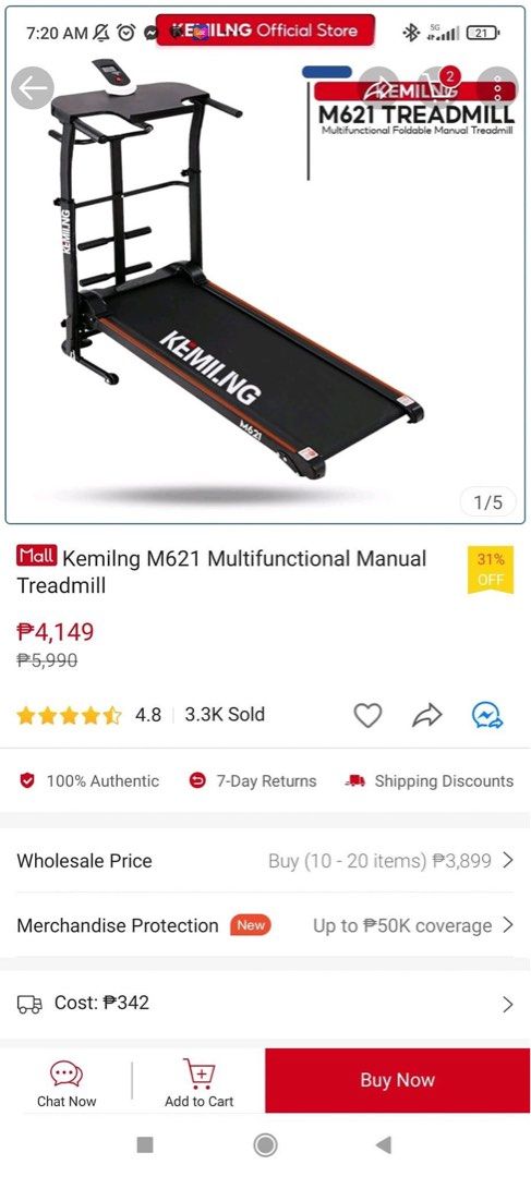 Kemling Manual Treadmill, Sports Equipment, Exercise & Fitness, Cardio ...