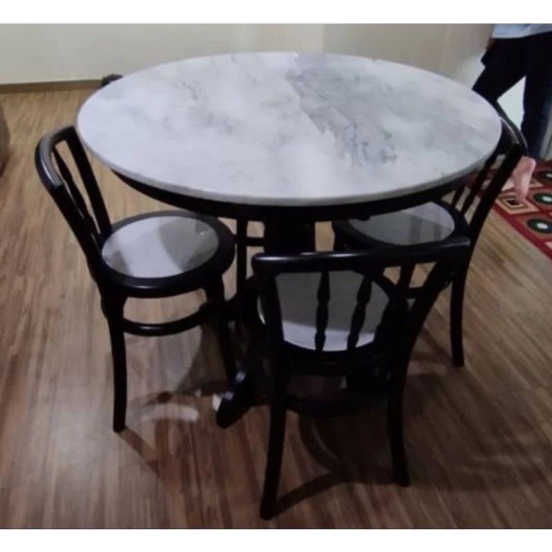 *Klang Valley ONLY / Pre Order +-10 days* [1T+4C] Ipoh Marble Round Top ...