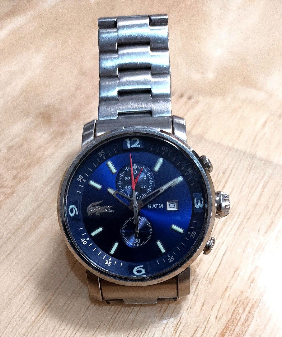 Lacoste Mainsail Chronograph Blue Dial stainless steel watch, Men's Fashion, Watches ...
