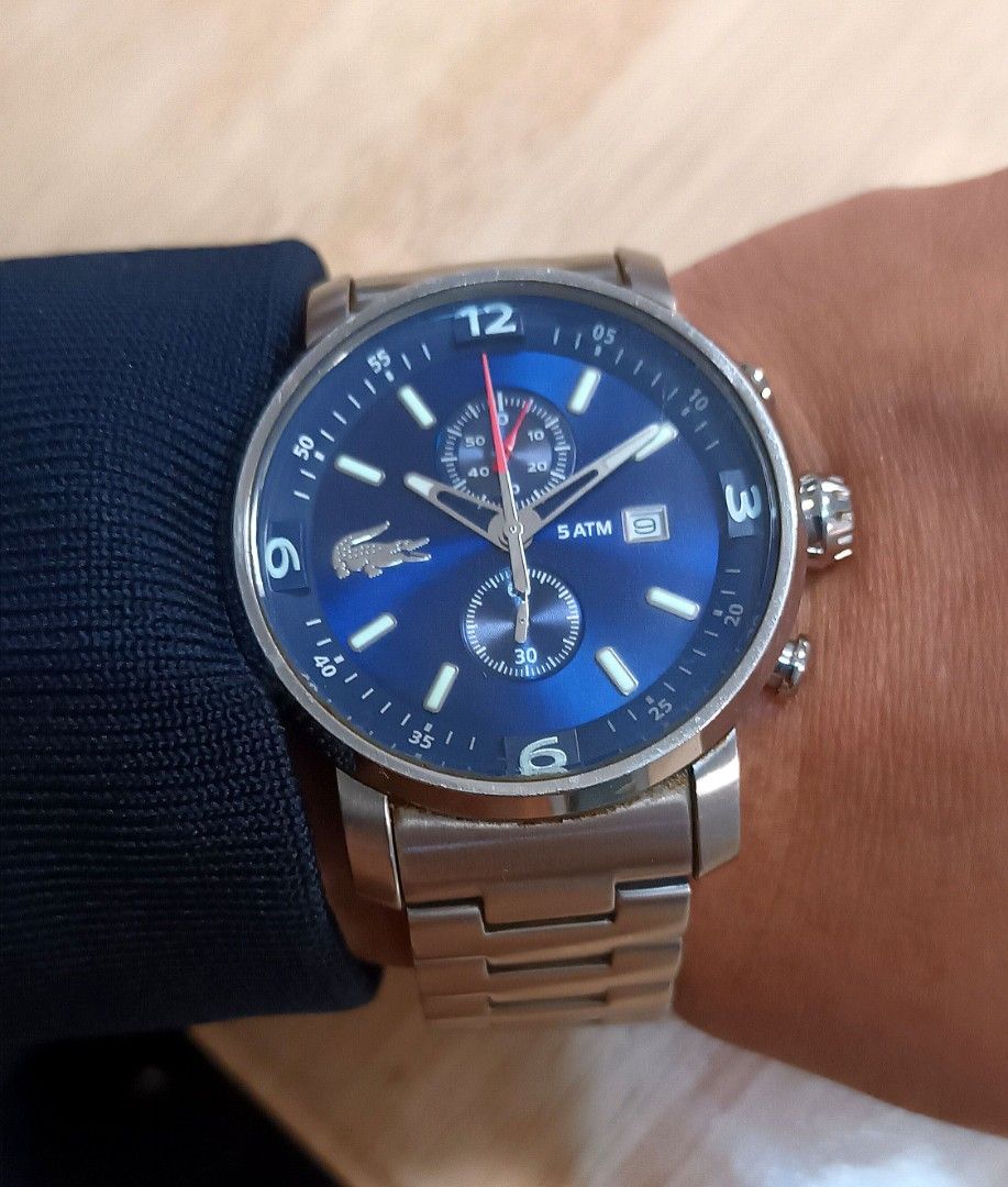 Lacoste Mainsail Chronograph Blue Dial stainless steel watch, Men's Fashion, Watches ...