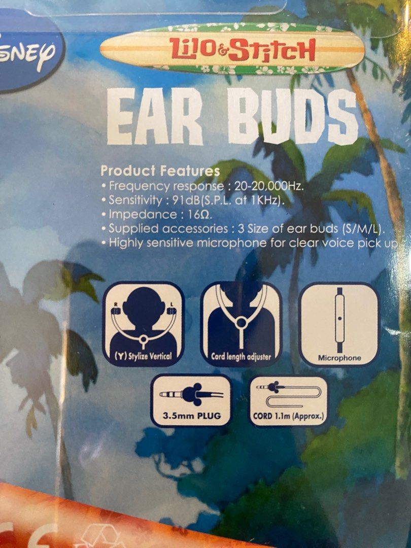 Lilo and stitch ear buds, Audio, Earphones on Carousell