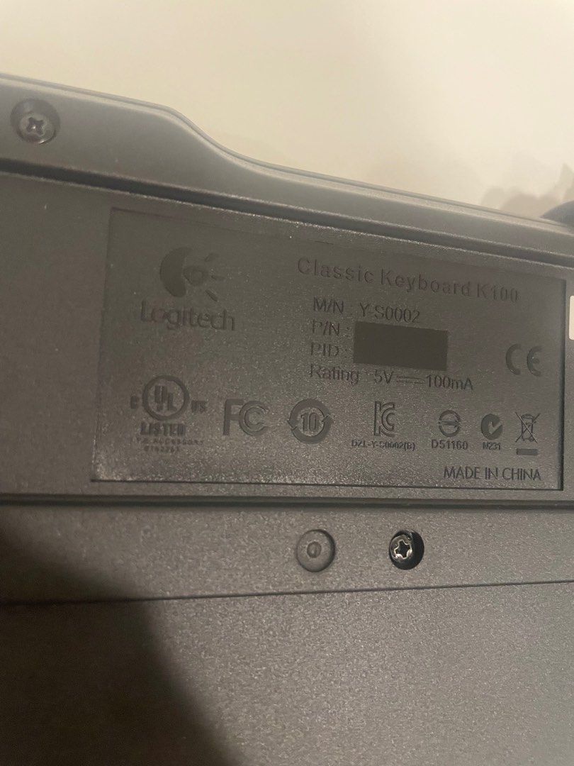 Logitech Classic Keyboard K100 (PS/2 port) Black, Computers & Tech, Parts & Accessories ...