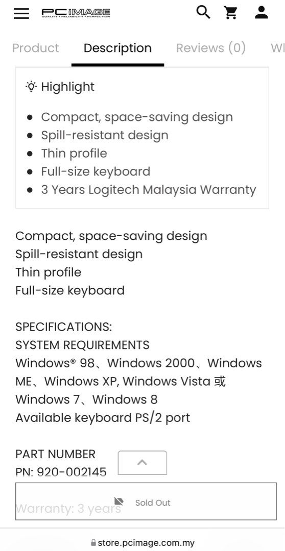 Logitech Classic Keyboard K100 (PS/2 port) Black, Computers & Tech, Parts & Accessories ...