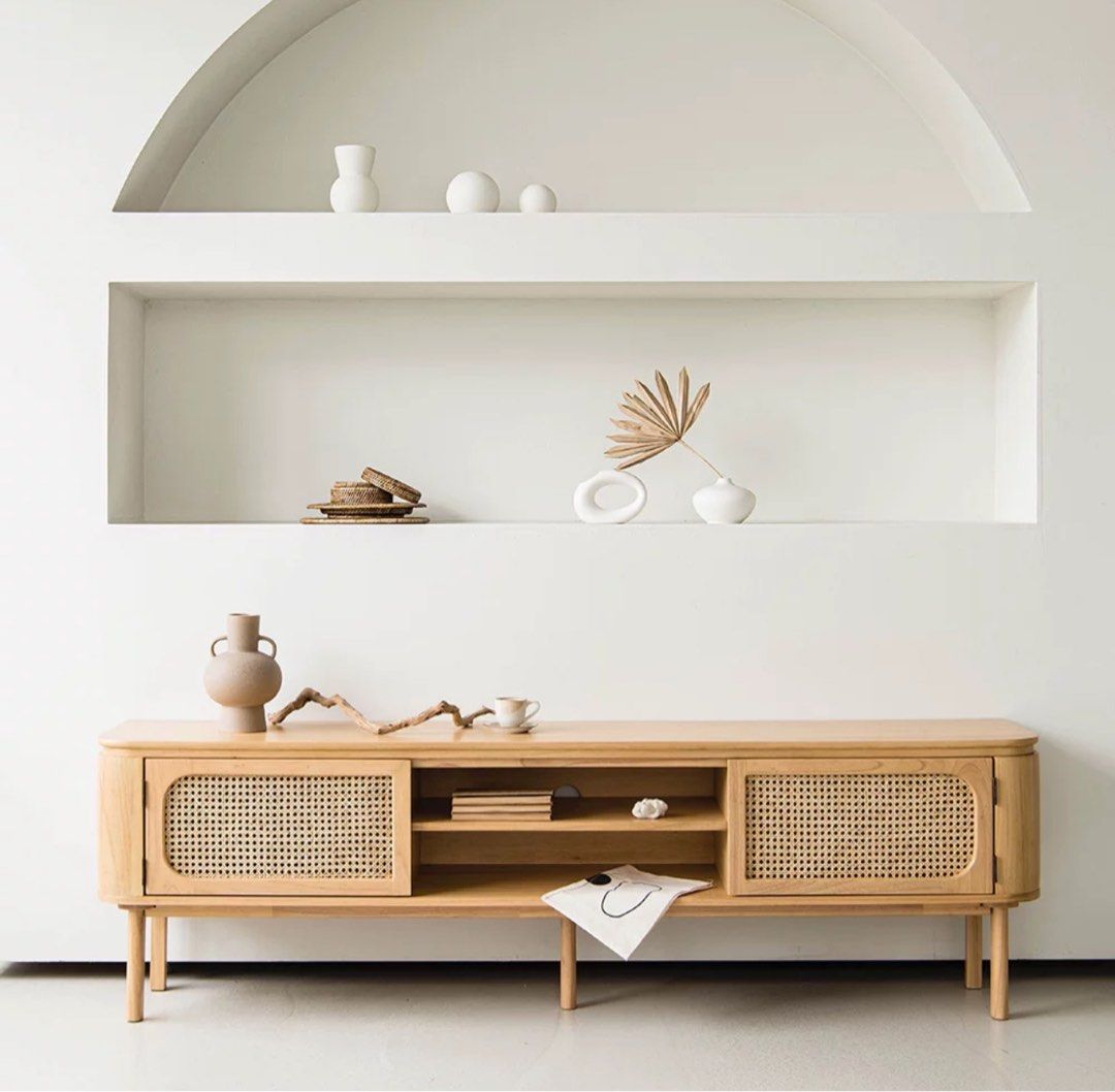 LUNDON Rustic Solid Wood TV Console, Furniture & Home Living, Furniture ...
